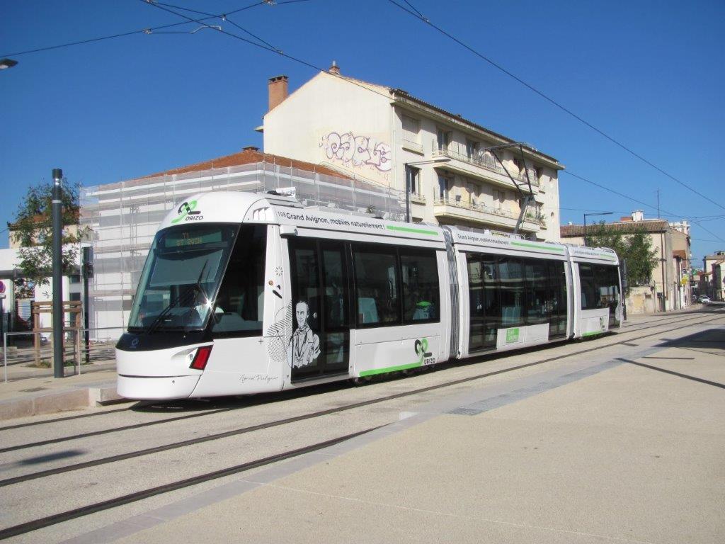A Avignon, la rame 108 Citadis 205 Alstom baptisée Agricol Perdiguier ...